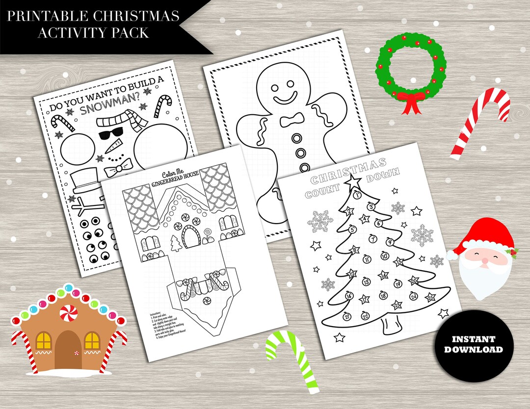Christmas Activity Book Printable - "christmas Activities" Kids, Table ...