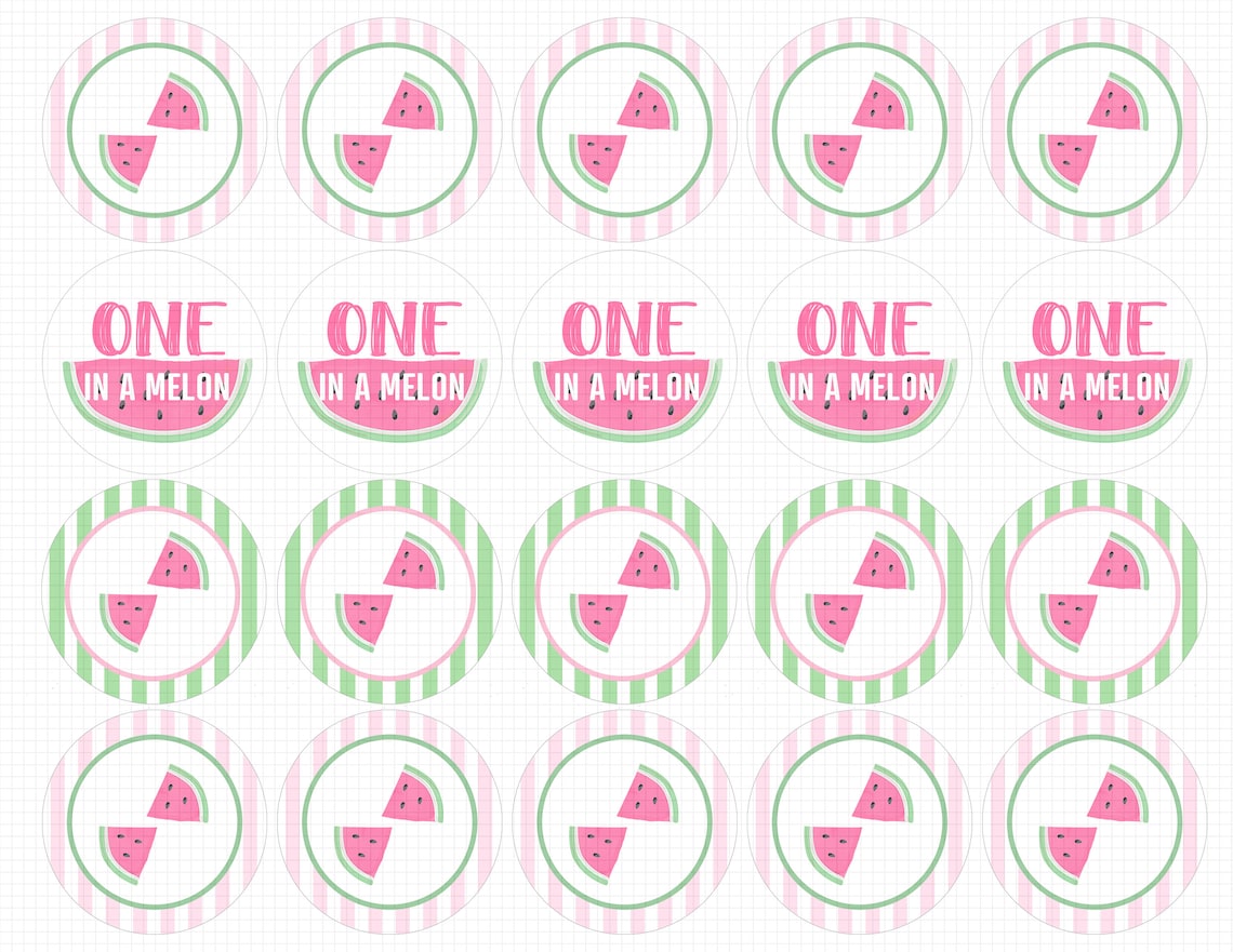 Watermelon Cupcake Topper Printable: melon CUPCAKE - Etsy