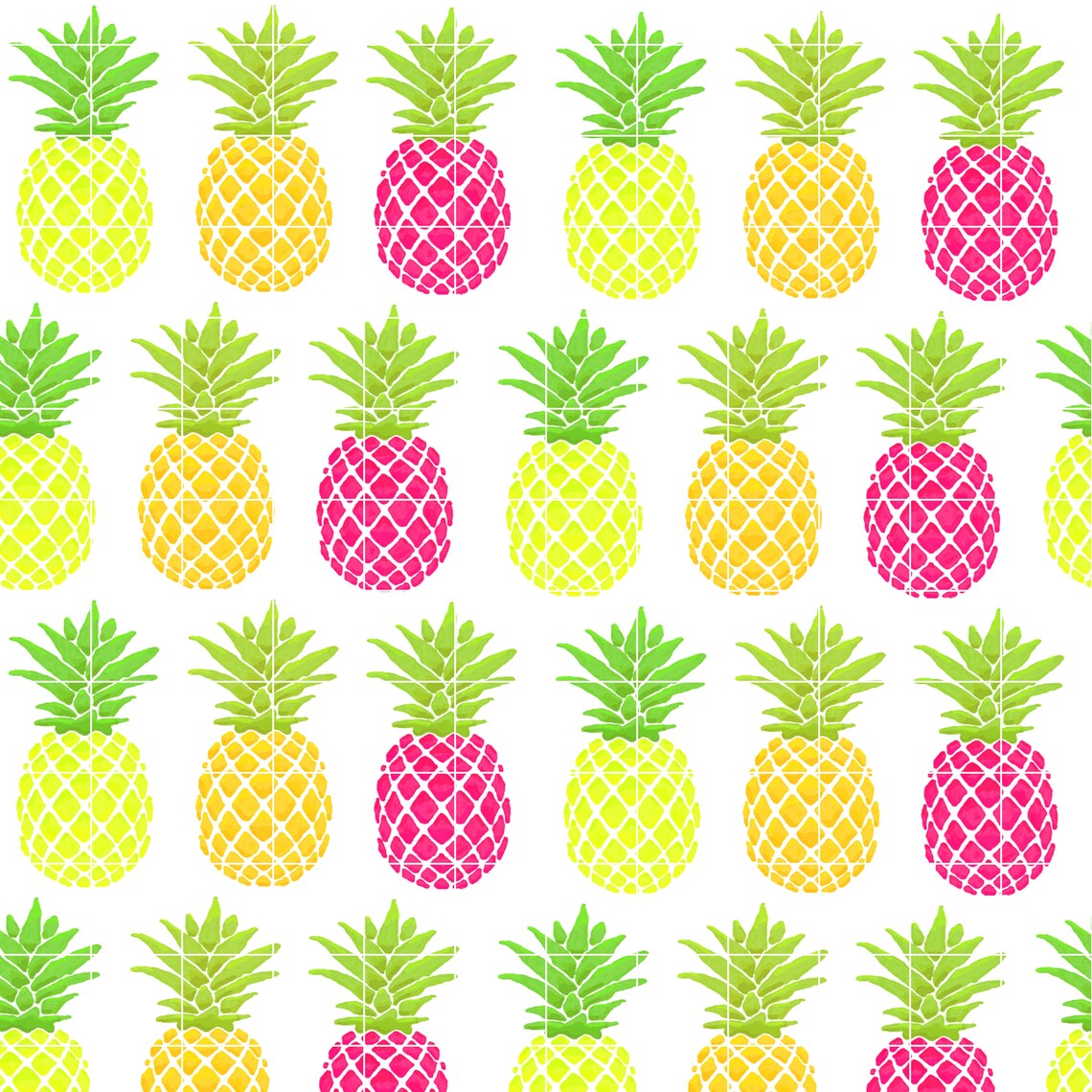 Pineapple Digital Paper: tropical Pineapple With | Etsy