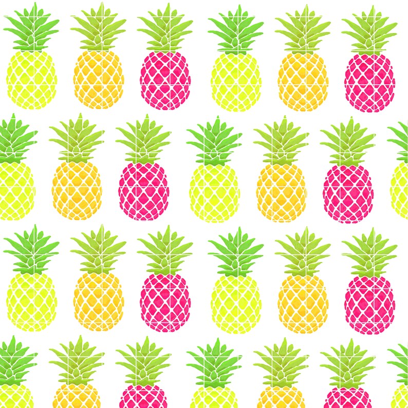 Pineapple Digital Paper: tropical Pineapple With - Etsy