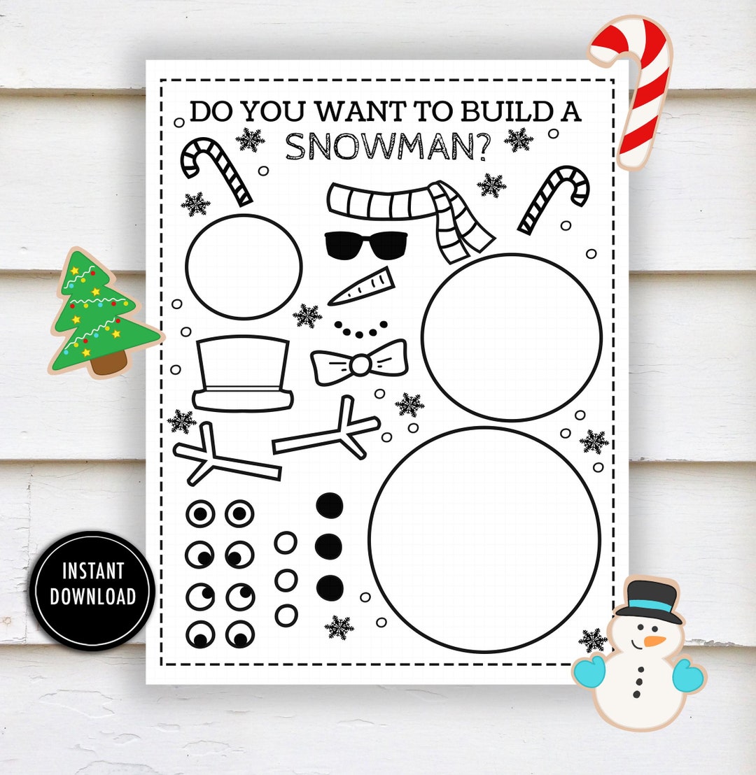 Snowman Craft Printable - "christmas Crafts" Kids, Table, Coloring ...