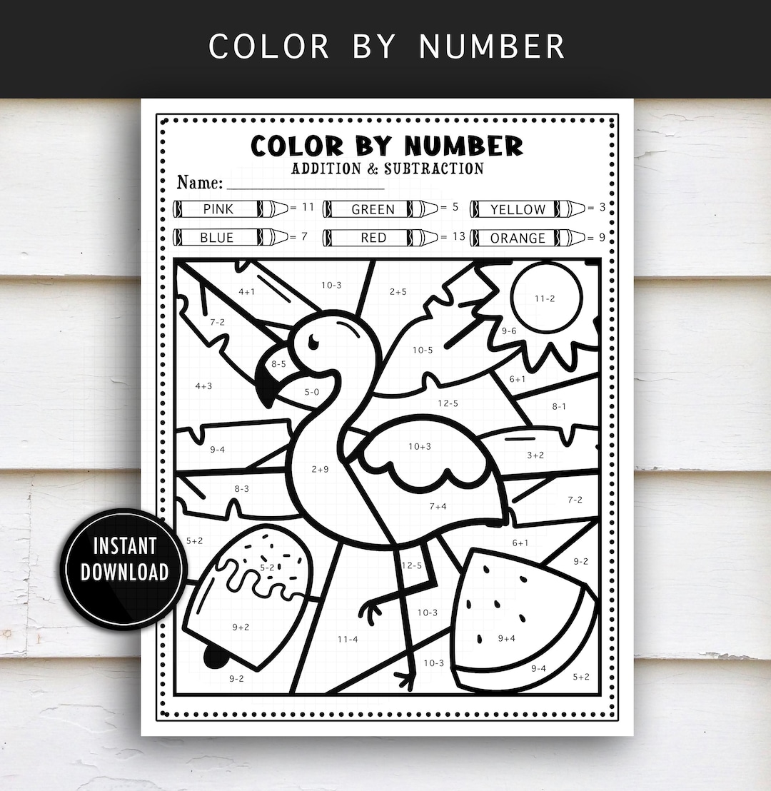 Color by Number Math Practice - "color BY Number" - Summer ...