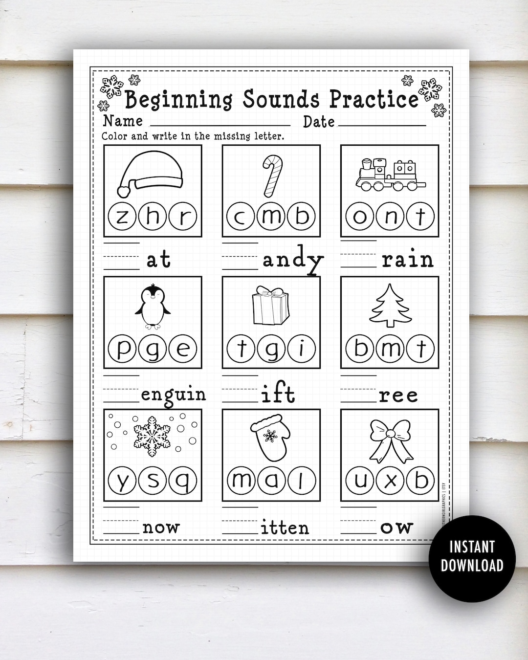 Christmas Worksheet Phonics- "letter Worksheets" Winter, Phonics ...