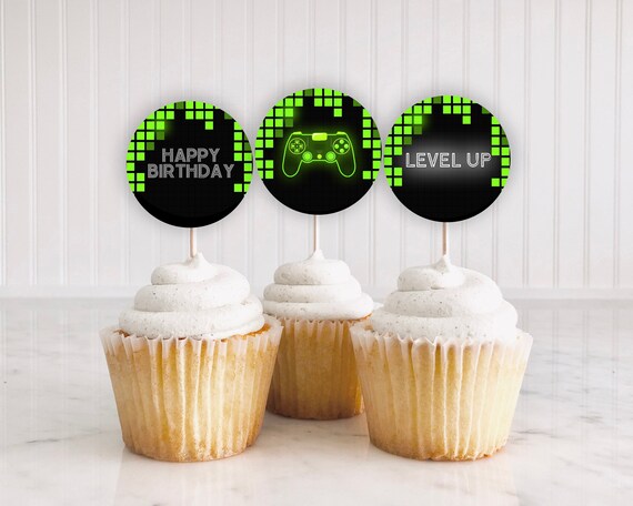 Video Game Cupcake Toppers Printable: gaming CUPCAKE | Etsy
