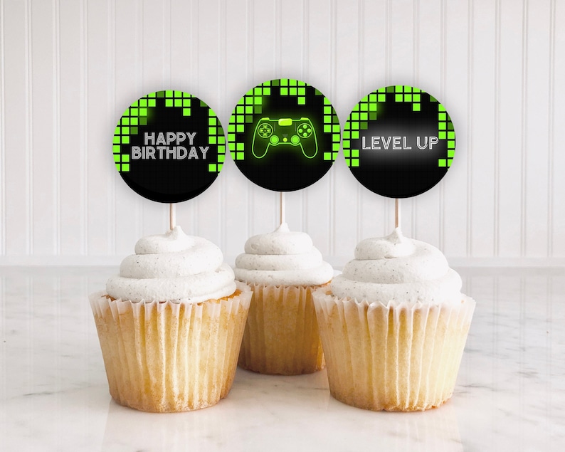 Video Game Cupcake Toppers Printable: gaming CUPCAKE | Etsy