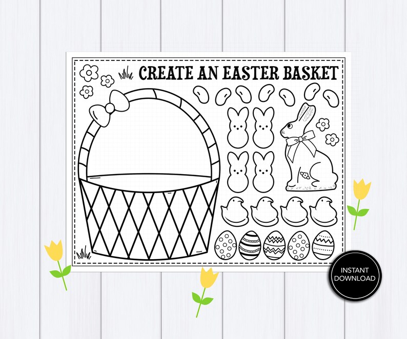 Kids Easter Craft Printable - "easter EGG Coloring" Easter Cut and ...