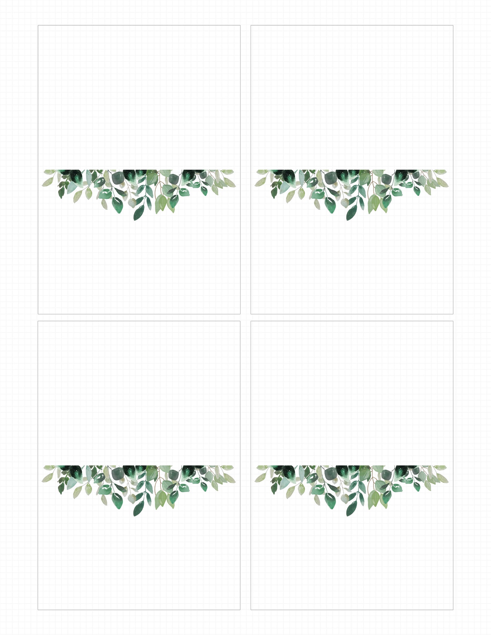 Greenery Tent Card Printable: greenery Card Ivy - Etsy