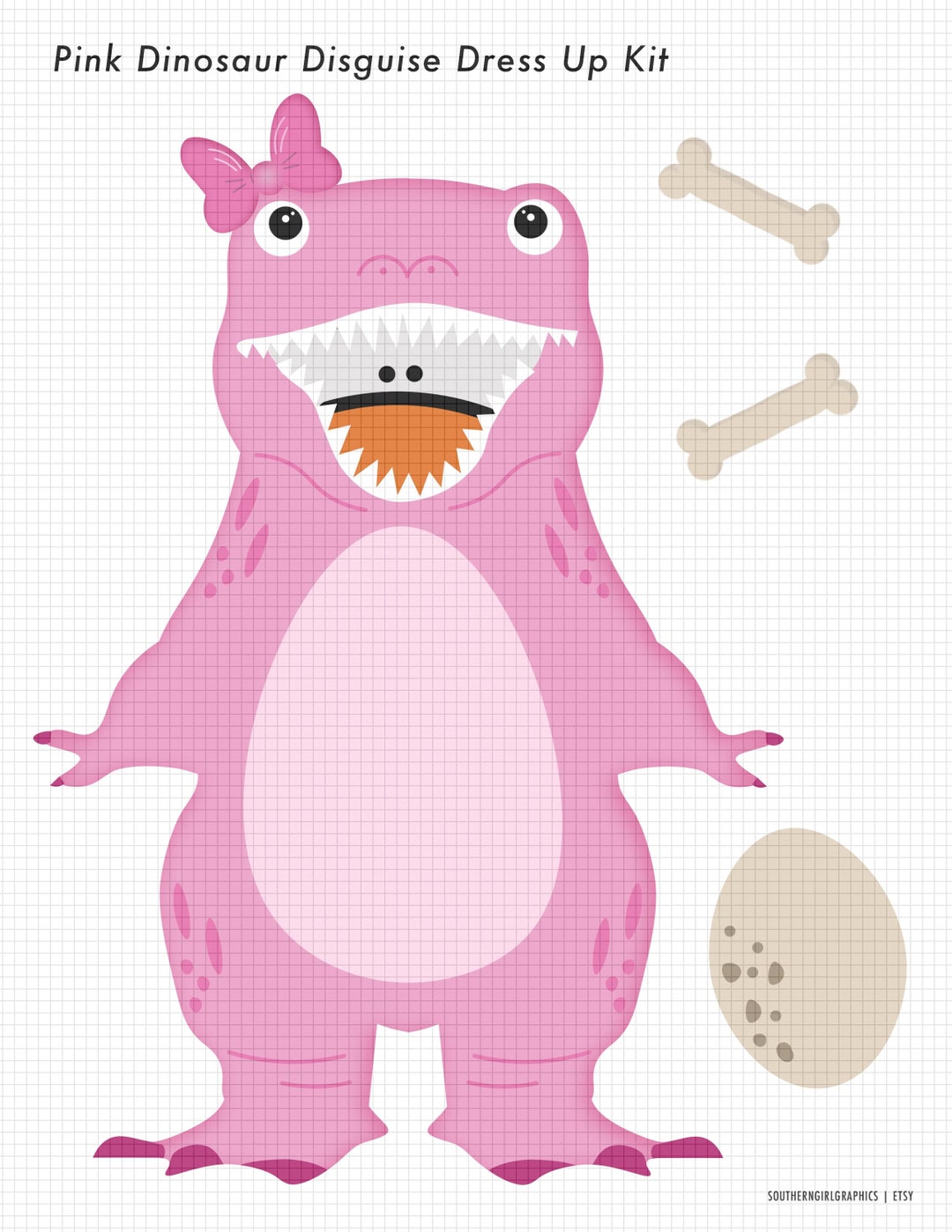 Pink Dinosaur Turkey Disguise Printable Kit (PDF) - Etsy