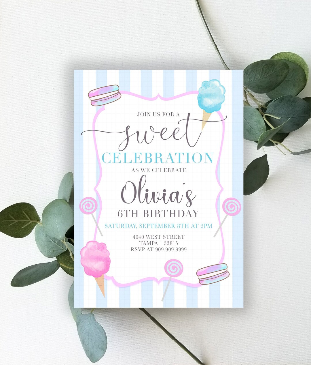 Cotton Candy Birthday Invitation Printable: "cotton CANDY Invitation ...