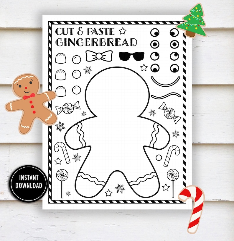 Gingerbread Man Craft Printable: Kids Activity (PDF Download) - Etsy