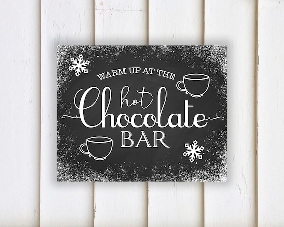 Chalkboard Hot Chocoate Bar Sign Printable Download: hot | Etsy