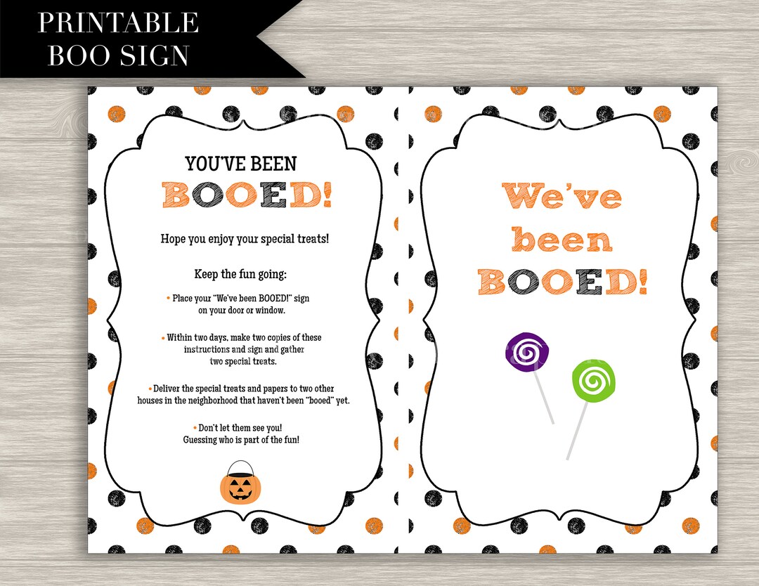 You've Been Booed Sign Printable (download)- "boo Sign" Booed, Booed ...