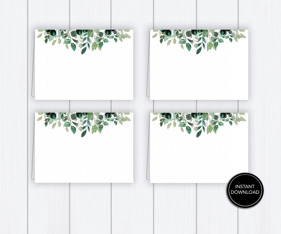 Greenery Tent Card Printable: greenery Card Ivy - Etsy