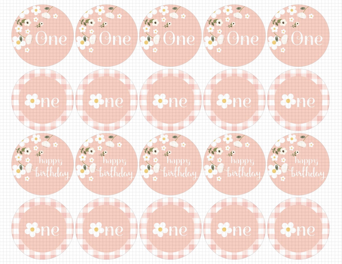 Daisy Cupcake Toppers Printable: daisy CUPCAKE Topper Bohemian, White ...
