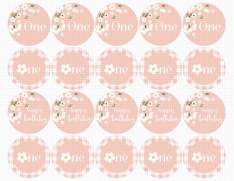 Daisy Cupcake Toppers Printable: daisy CUPCAKE Topper Bohemian, White ...
