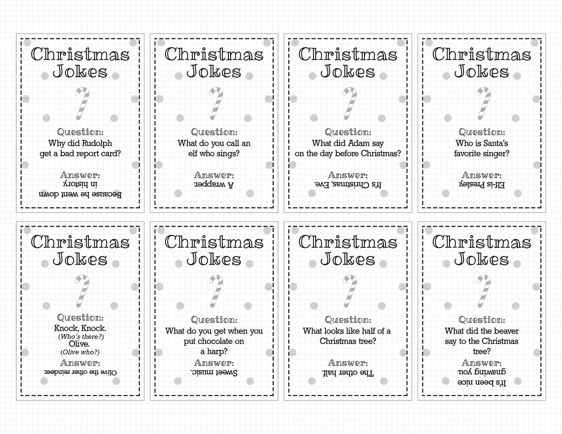 Christmas Cracker Jokes Printable christmas | Etsy