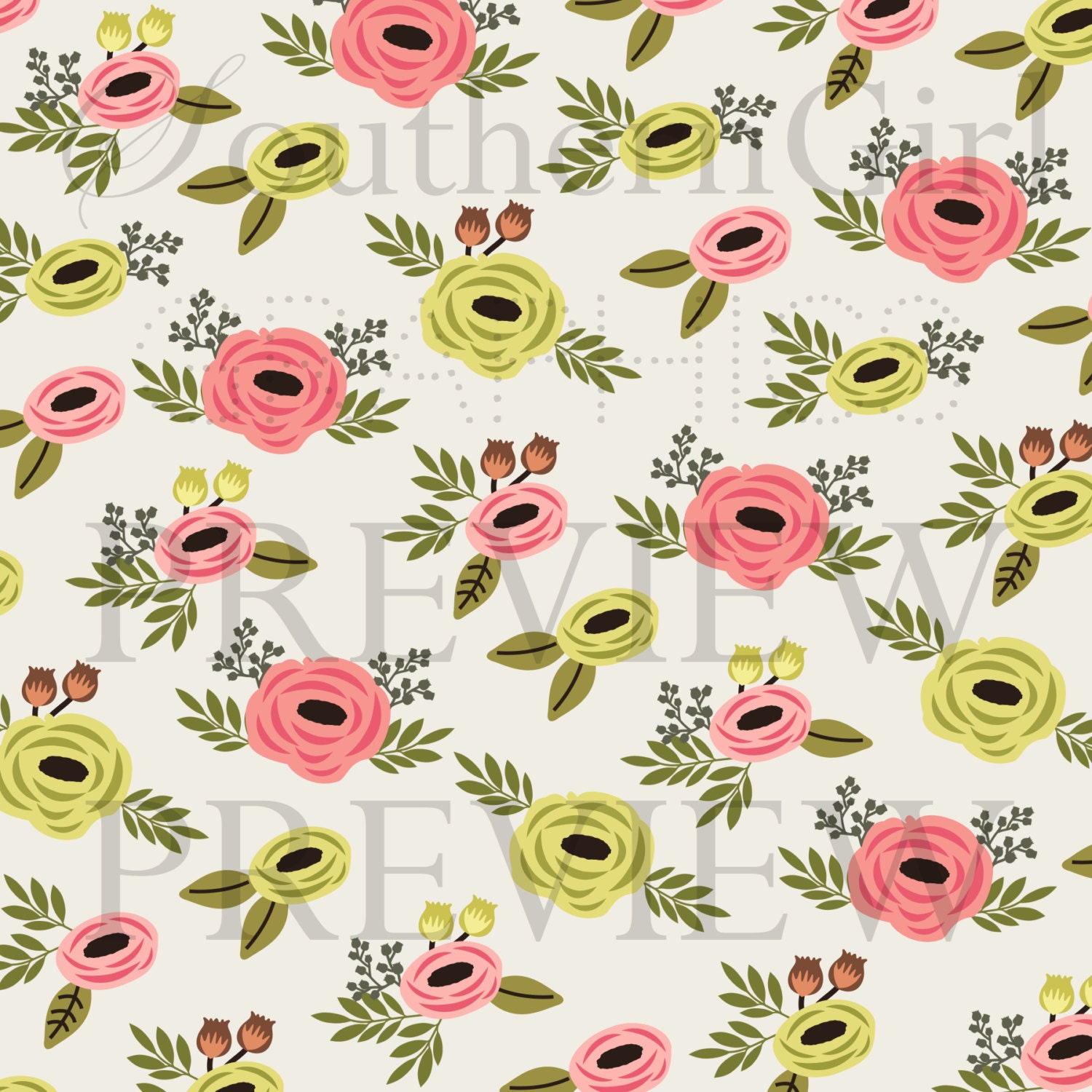 Fall Berry Floral Digital Paper: fall Berries With - Etsy