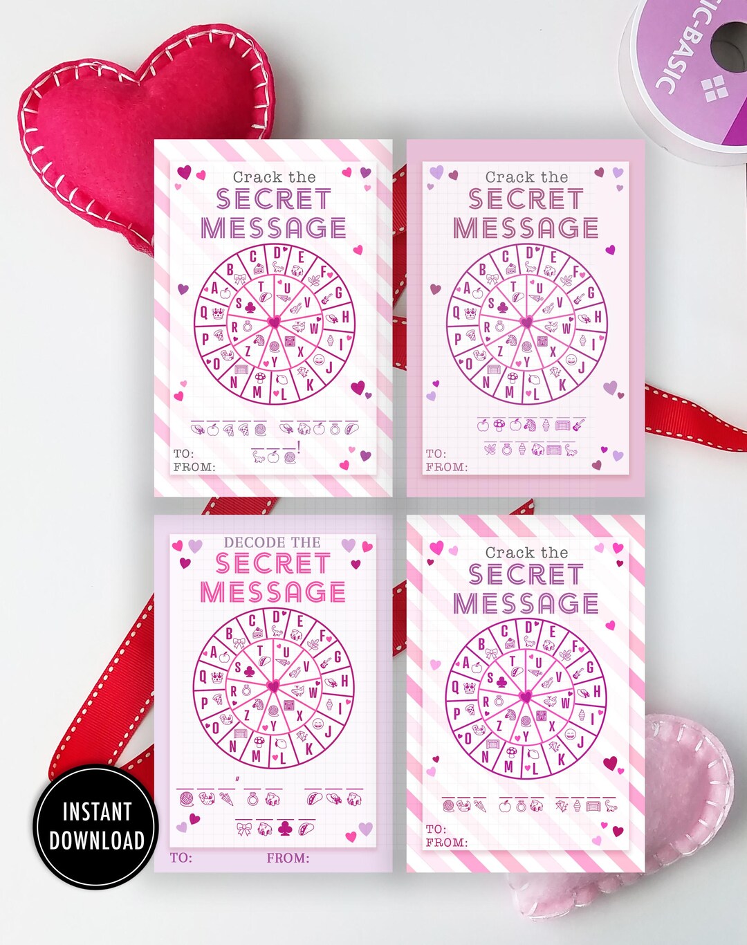 Decodable Secret Message Valentine Cards | Printable Kids Valentine ...