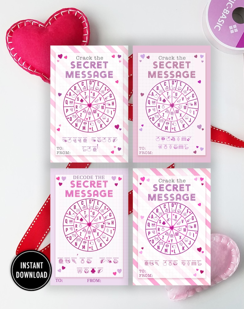 Decodable Secret Message Valentine Cards | Printable Kids Valentine ...