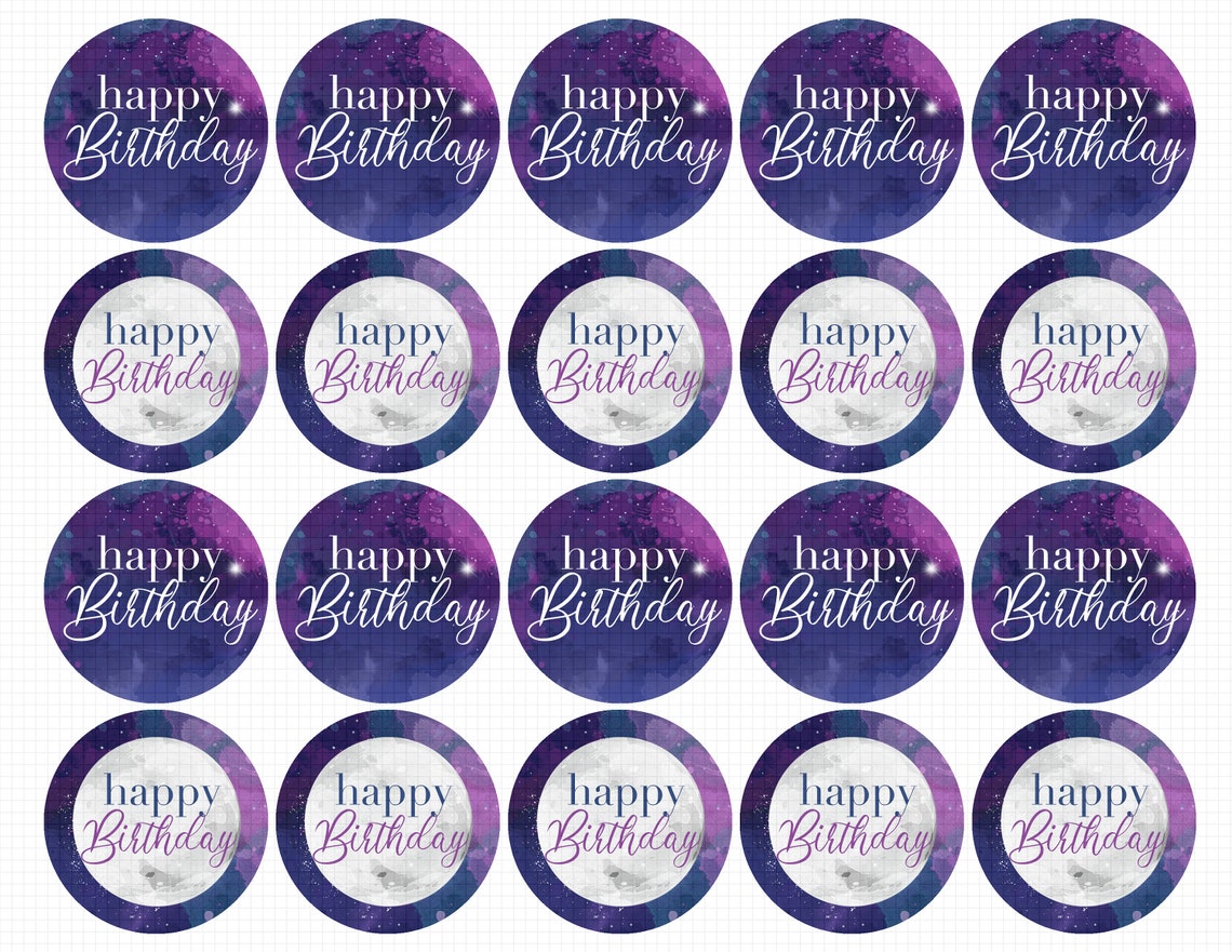 Galaxy Cupcake Topper Printable: "star CUPCAKE Topper" Night Under the ...