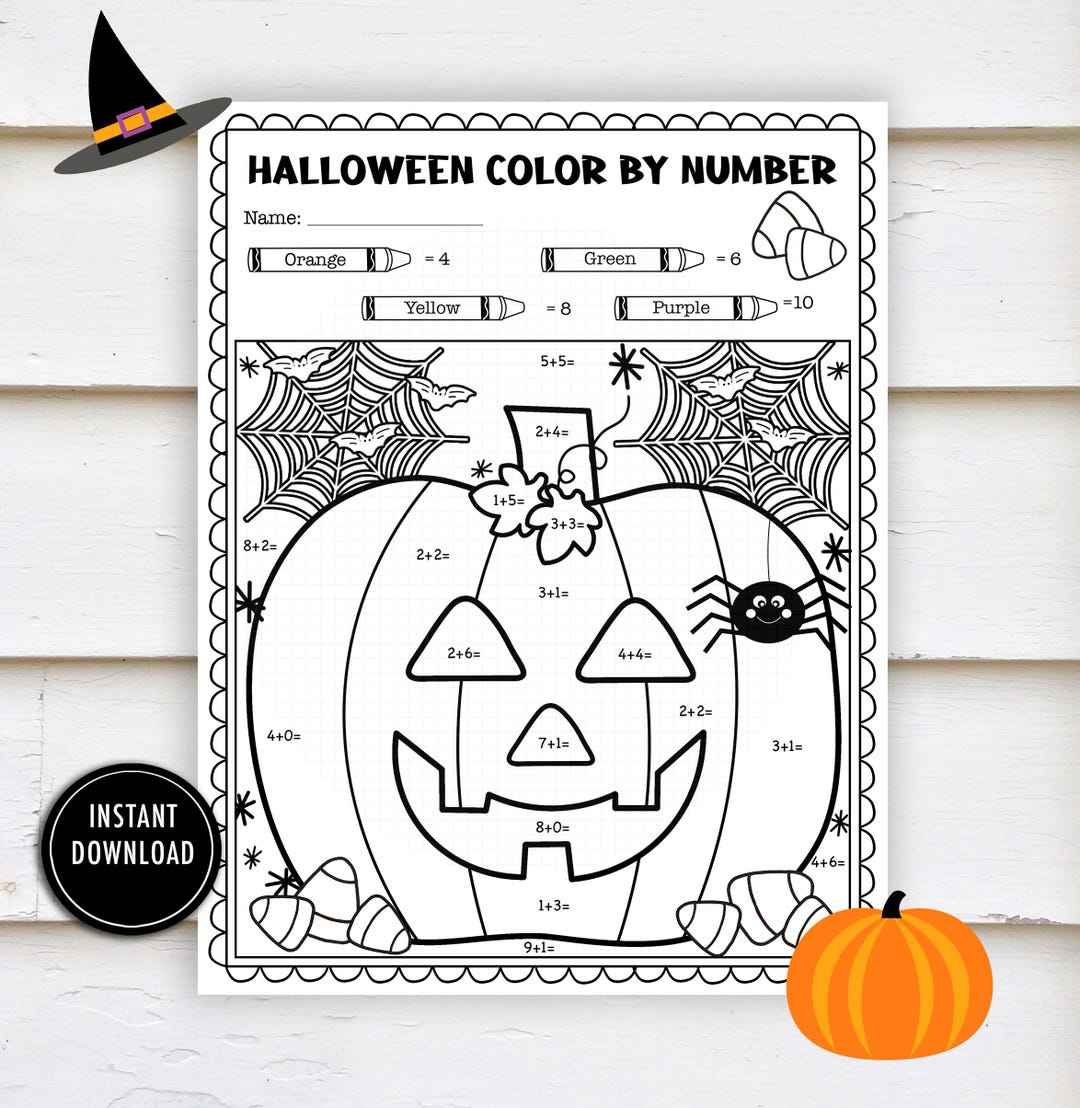 Halloween Color by Number Math Practice - "color BY Number" - Fall ...