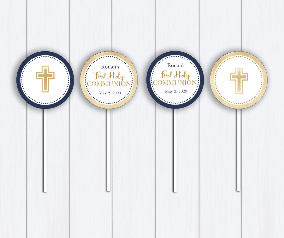First Communion Cupcake Toppers Printable: "first COMMUNION Cupcake ...