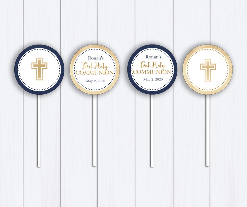 First Communion Cupcake Toppers Printable: first - Etsy