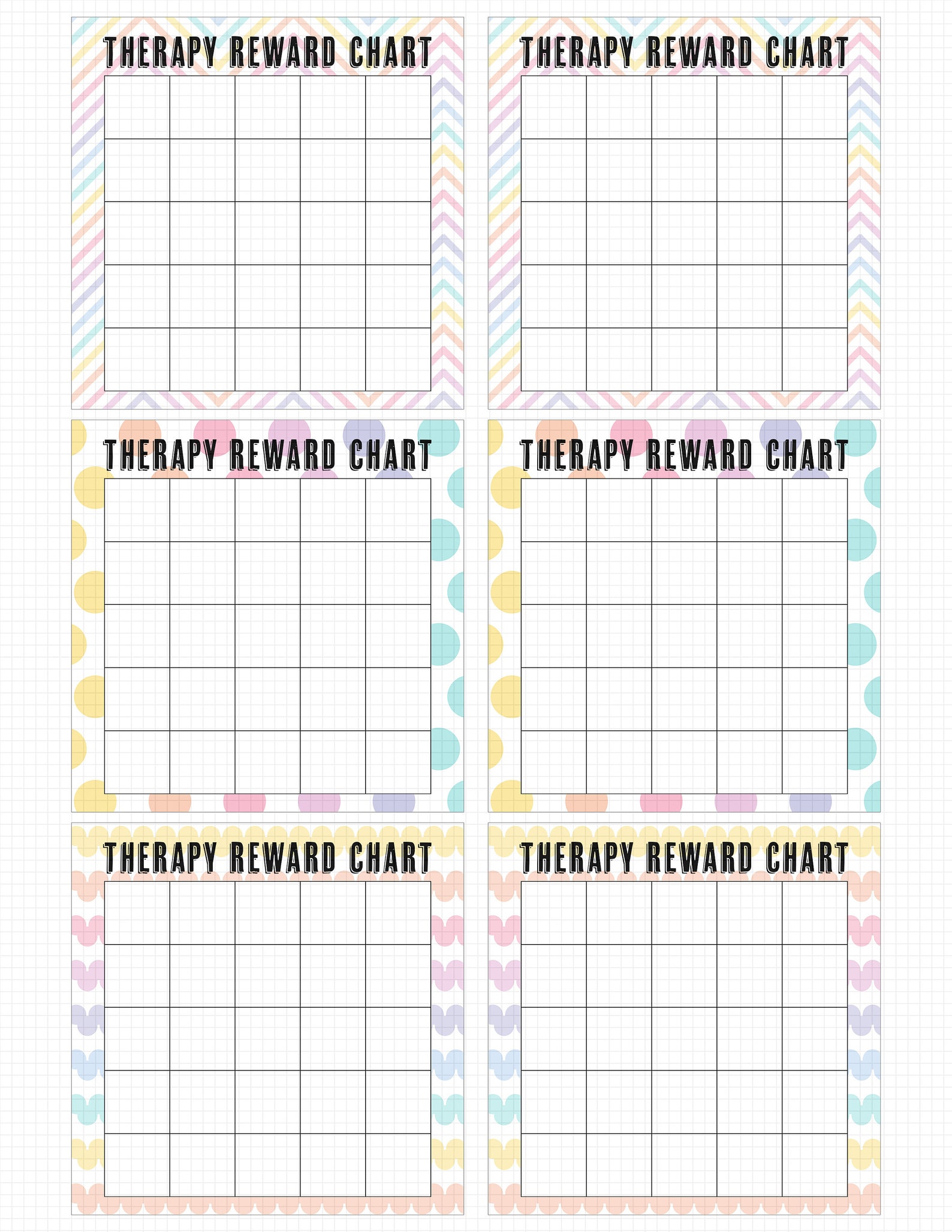 Therapy Tracker Chart Printable: "rewards Chart" Speech Therapy ...