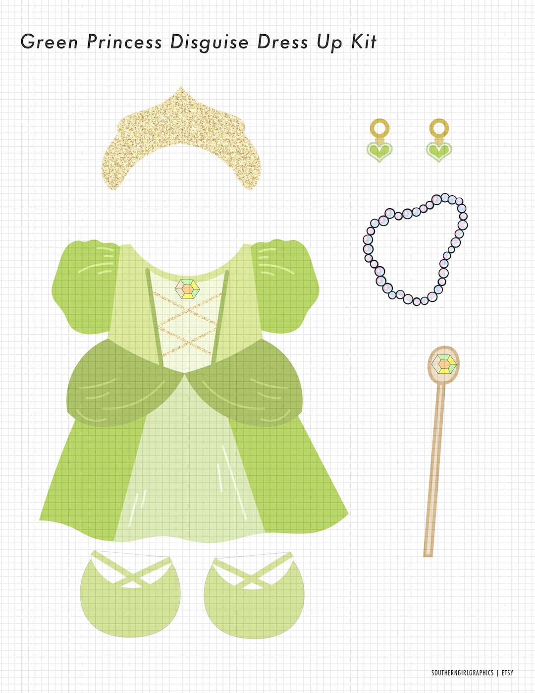 Turkey Disguise Printable - Princess Dress, Green Princess, Princess ...