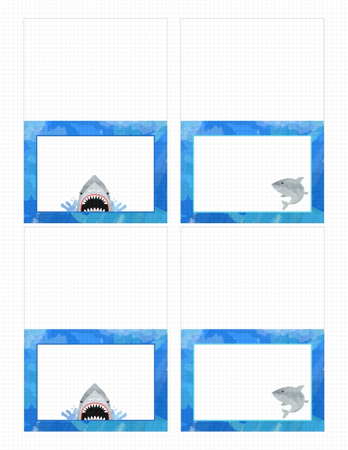 Shark Food Cards Printable: "pool PARTY TENT Cards" Shark Party, Summer ...