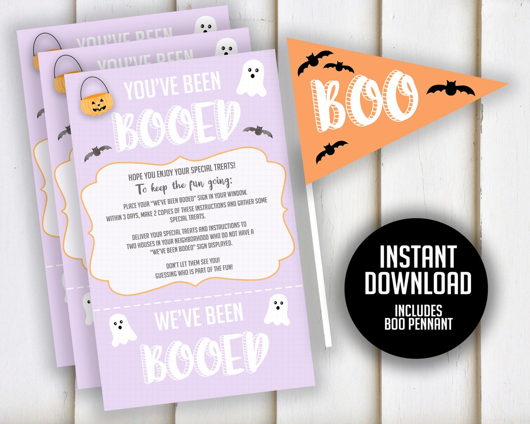 You've Been Booed Kit Printable (download)- "boo Sign" Boo, Booed!, You ...
