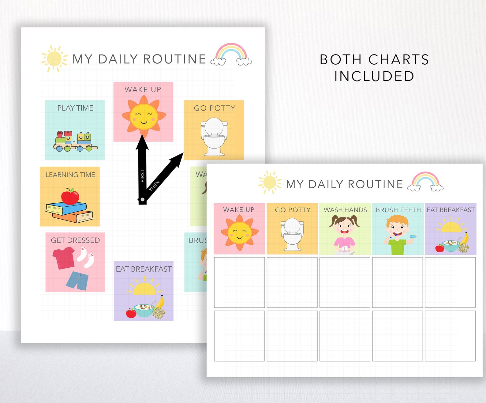 Toddler Visual Schedule Printable: "daily SCHEDULE Chart" Kids Daily ...