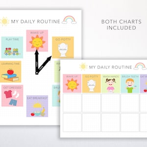 Toddler Visual Schedule Printable: "daily SCHEDULE Chart" Kids Daily ...