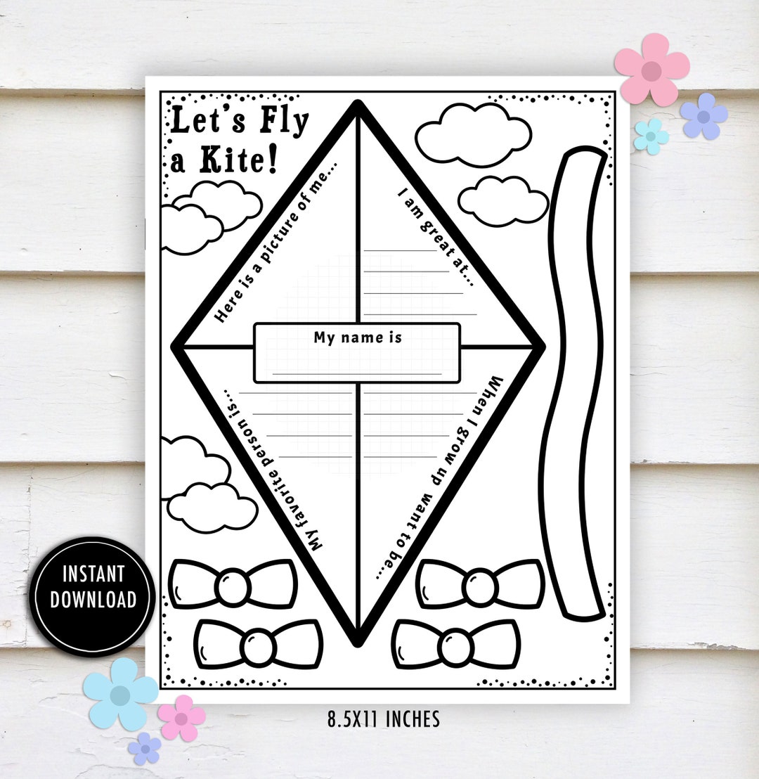 Kite Craft Bulletin Board Activity: "kite CRAFT Printable" Back to ...