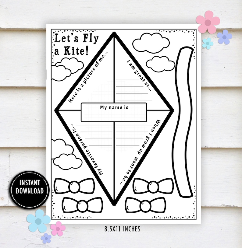 Kite Craft Bulletin Board Activity: "kite CRAFT Printable" Back to ...