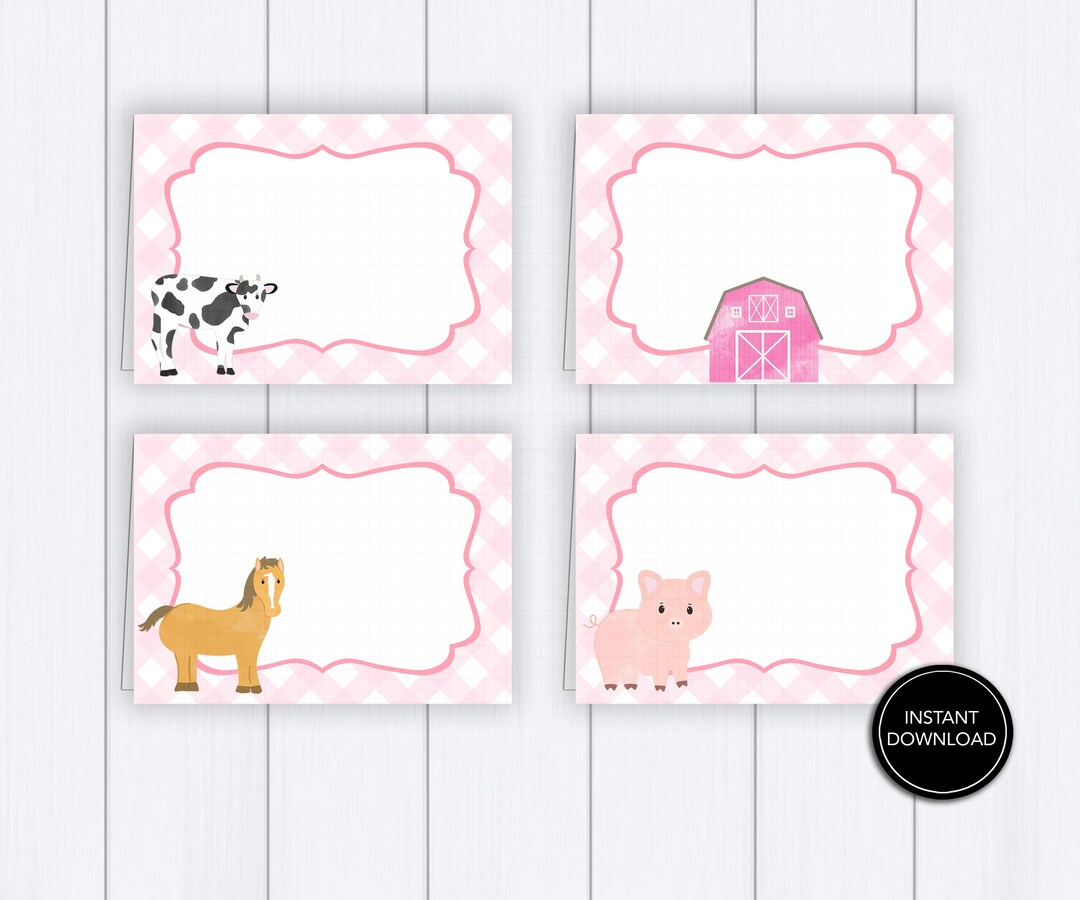 Pink Farm Tent Cards Printable: "farm TENT Cards" Barnyard, Food Cards ...