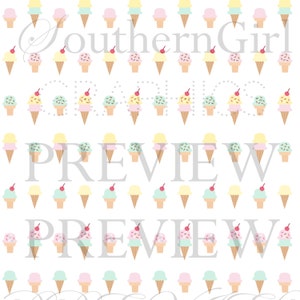 Ice Cream Party Digital Paper - "ice CREAM Party" With Pink, Mint ...