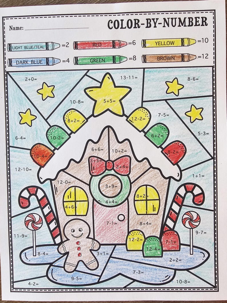 Gingerbread House Color by Ending Phonics Worksheet | Gingerbread Class ...