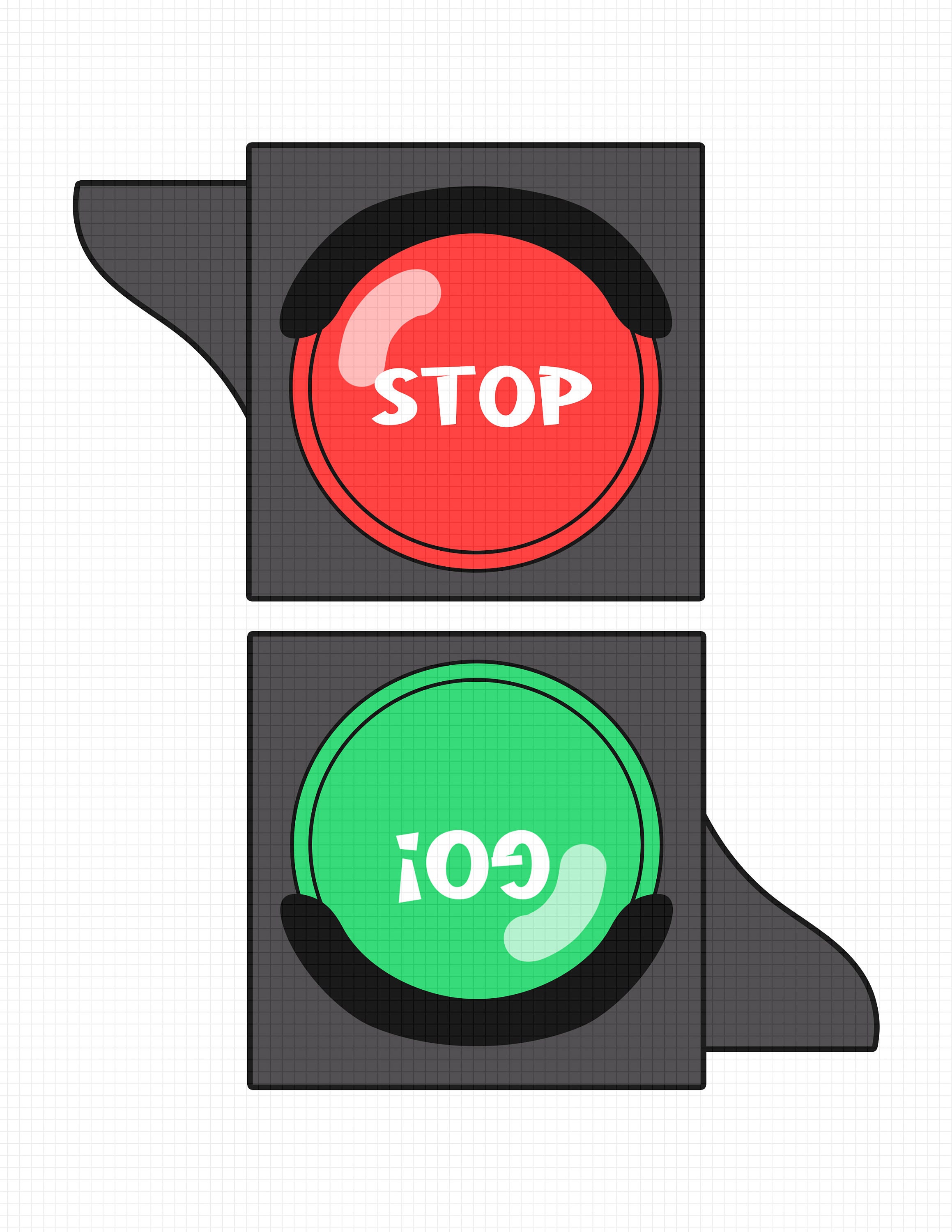 Stop Go Door Sign Printable Download: "bathroom STOP Go" Traffic Light ...