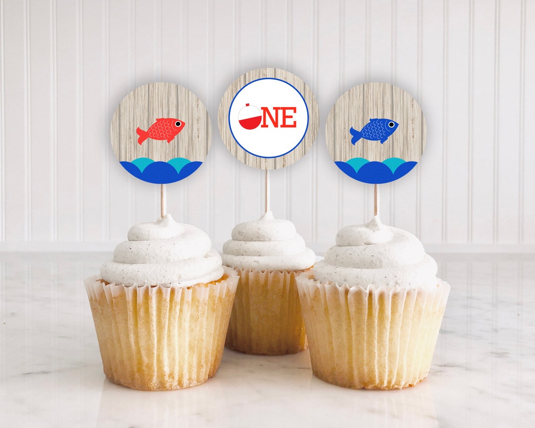 Fishing Cupcake Toppers: "ofishally CUPCAKE Topper" O-fishally One, the ...