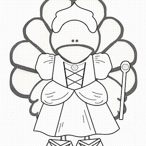 Coloring Turkey Disguise: Princess Dress up Kit (PDF) - Etsy