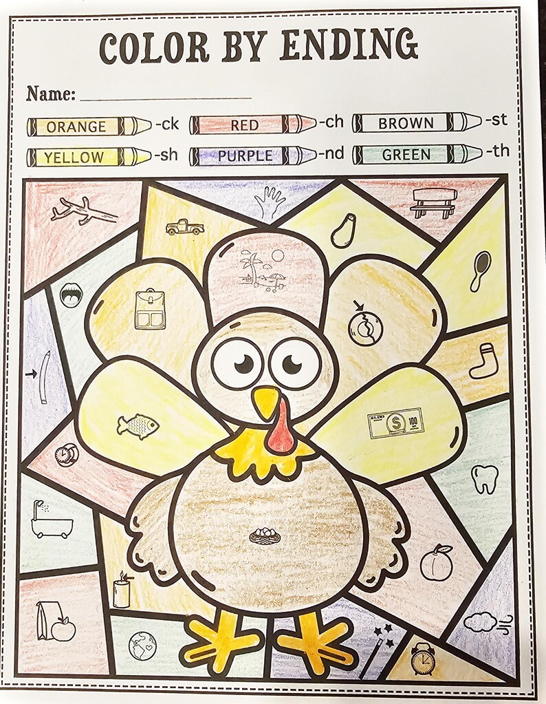 Thanksgiving Coloring - "turkey Coloring" - Phonics Practice, Fall ...