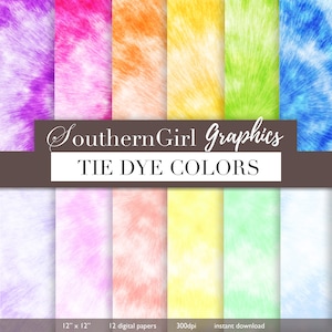 Tie Dye Digital Paper: "tie Dye" Solid Tie Dye, Color Tie Dye, Radial ...