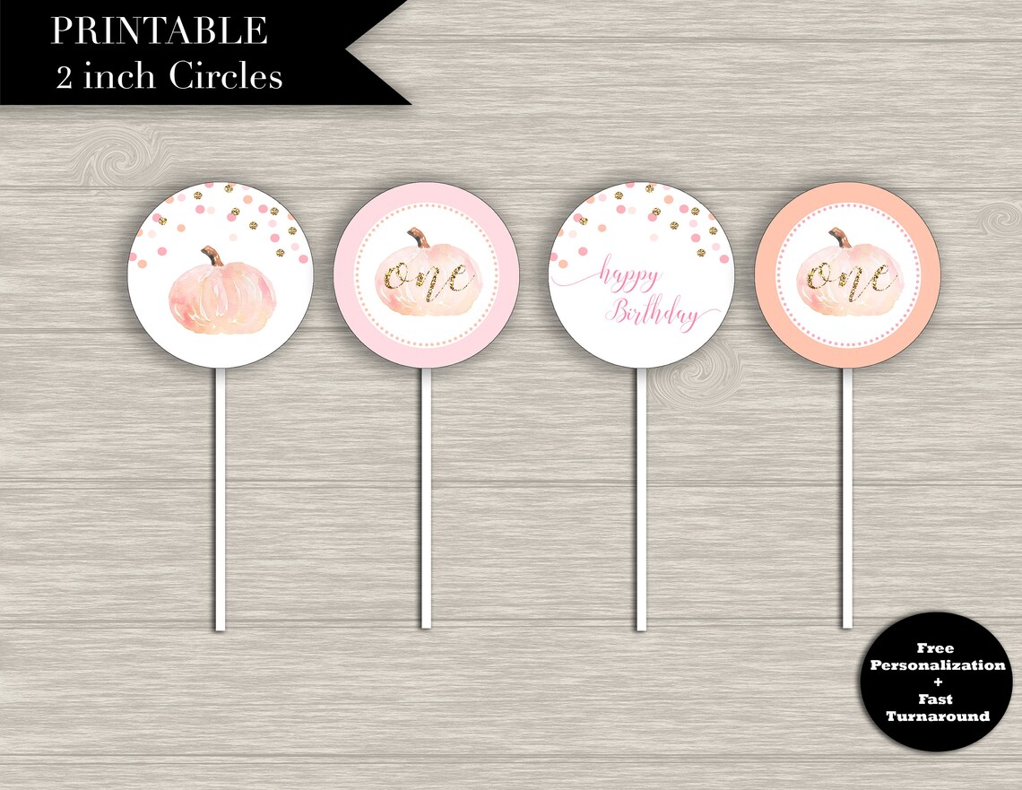 Confetti Pumpkin Cupcake Toppers Printable: pumpkin - Etsy