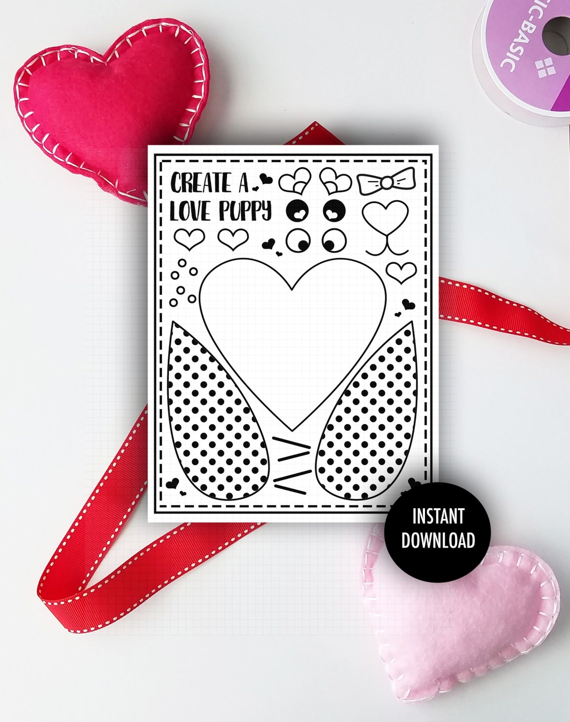 Valentine Cut and Paste Printable valentine | Etsy