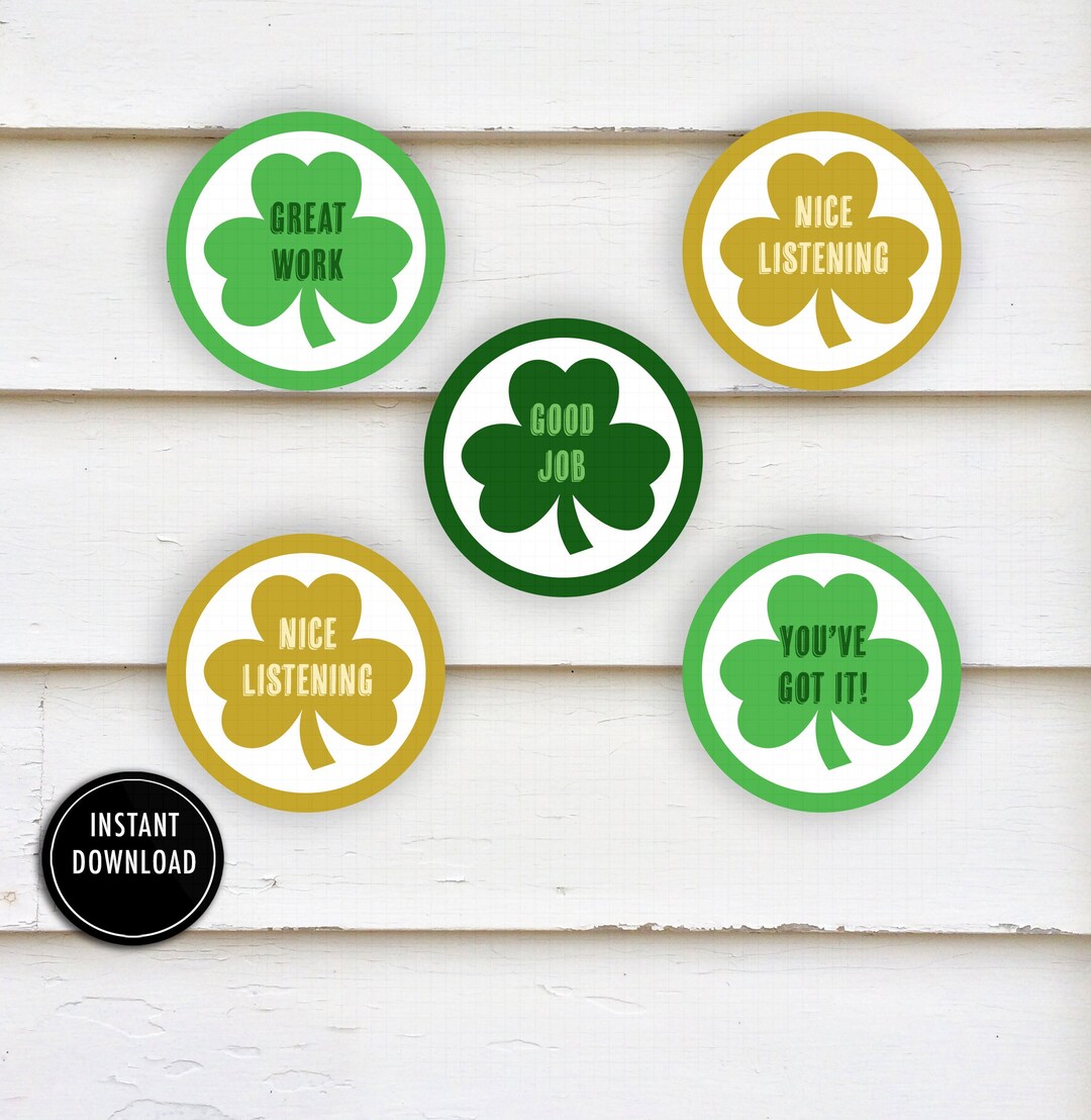 St. Patricks Day Coins Printable: "classroom BEHAVIOR Chips" Shamrock ...