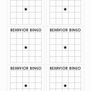 Behavior Bingo Printable Download: "behavior Cards" Behavior Game ...