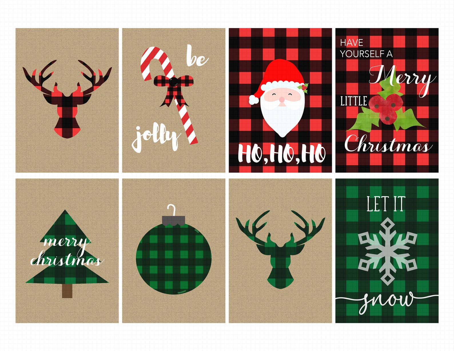 Plaid Christmas Gift Tag Printable: plaid CHRISTMAS | Etsy