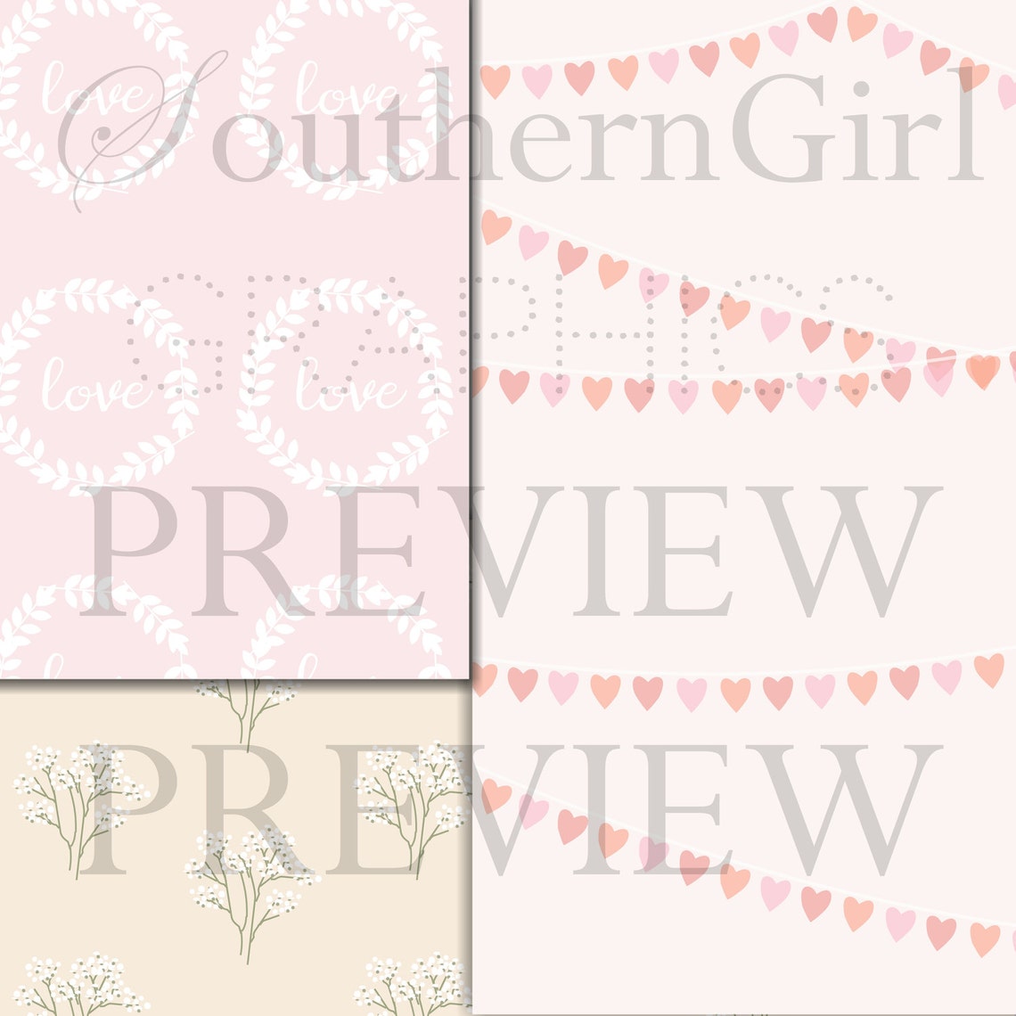 Peach Wedding Digital Paper: peach Wedding With - Etsy