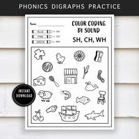 Blends and Digraphs Phonics Practice Worksheets Trace Classroom ...